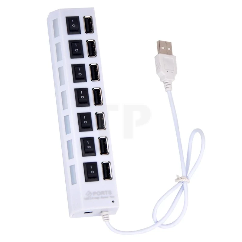 LLA12 7 Ports USB Hub White - ToyPro
